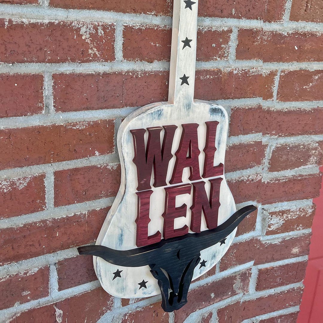 Handmade Wood Wallen Guitar Wall Art, Country Music Rustic Western ...