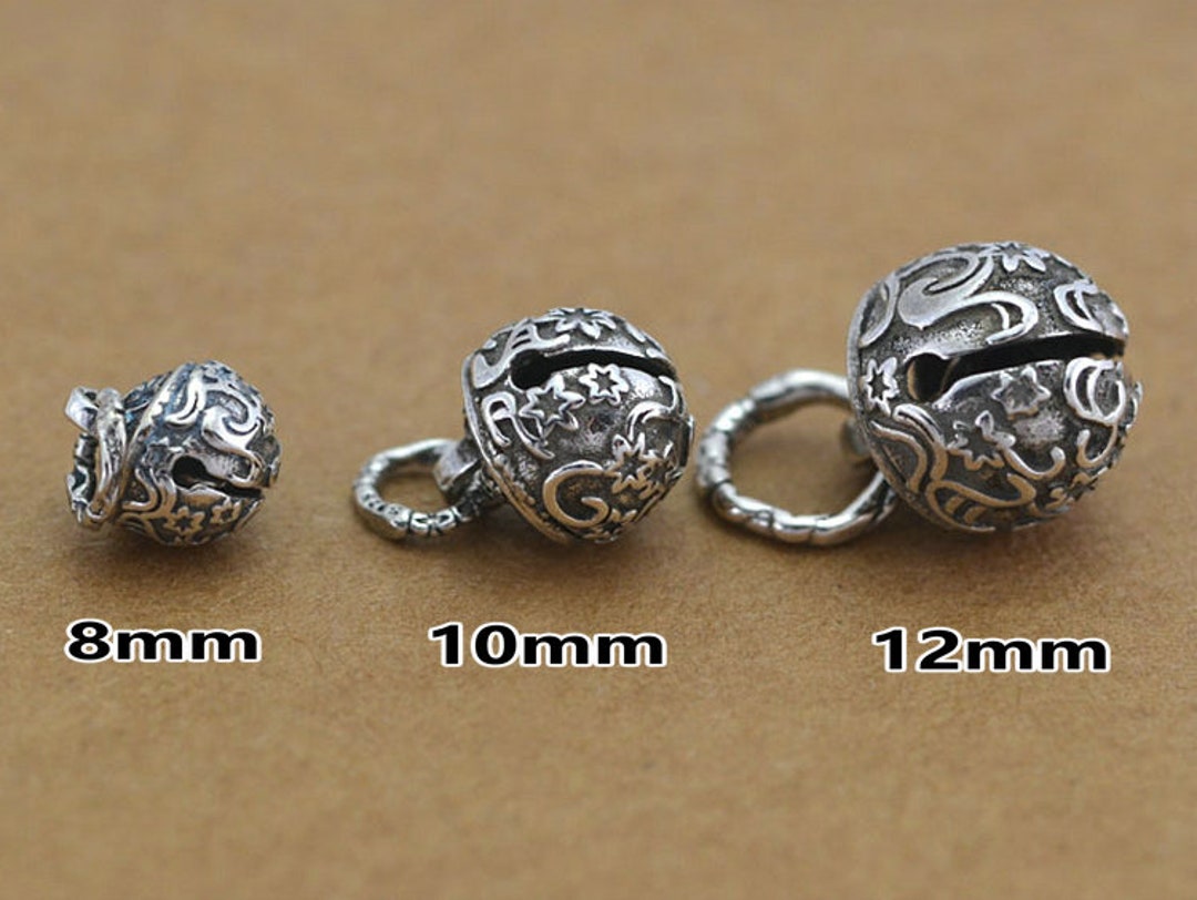 Sterling Silver Bells Jingle Bell Charms With Bails Jumping Rings Bali ...