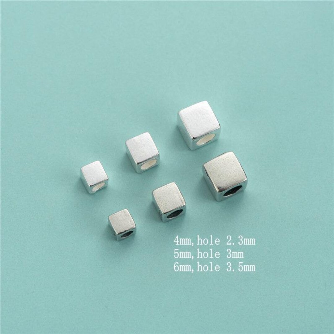 925 Sterling Silver Cube Spacer Bead High Quality Solid 925 Silver Cube ...