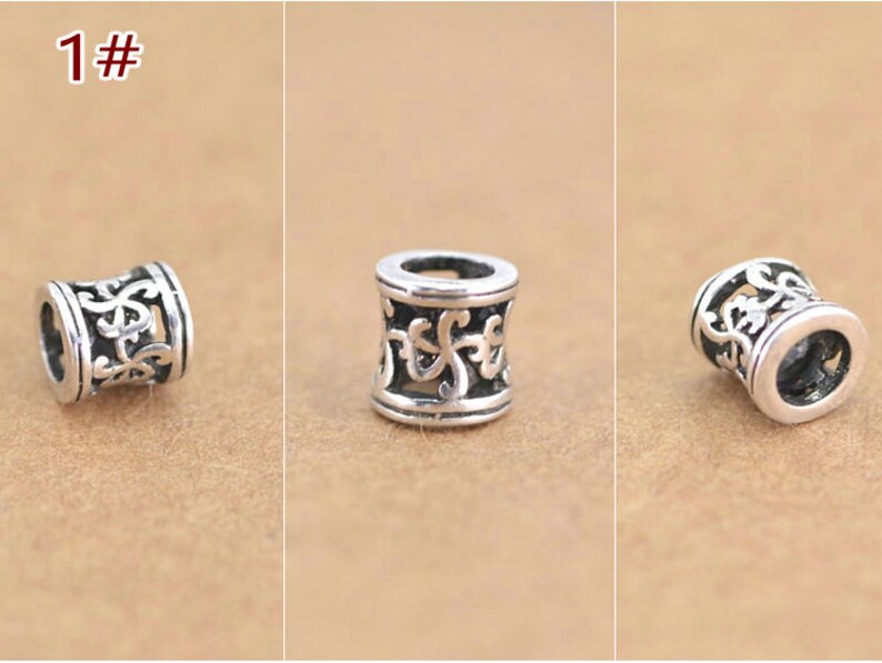 Sterling Silver Spacers Beads Bali Antique 925 Silver Hollow Tube Bead ...