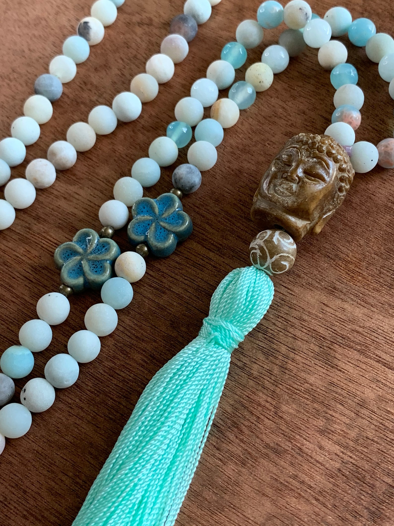 108 Mala Beads Mala Necklace Beaded Gemstone Necklace Long - Etsy