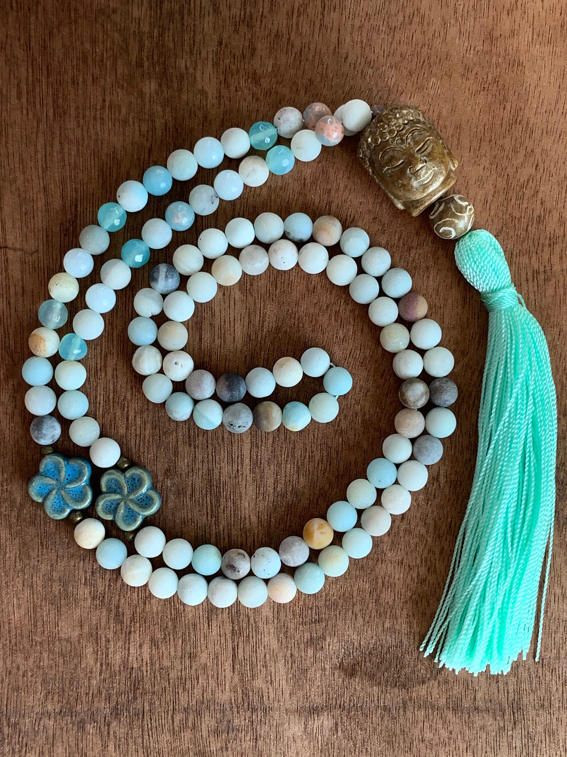 108 Mala Beads Mala Necklace Beaded Gemstone Necklace Long | Etsy