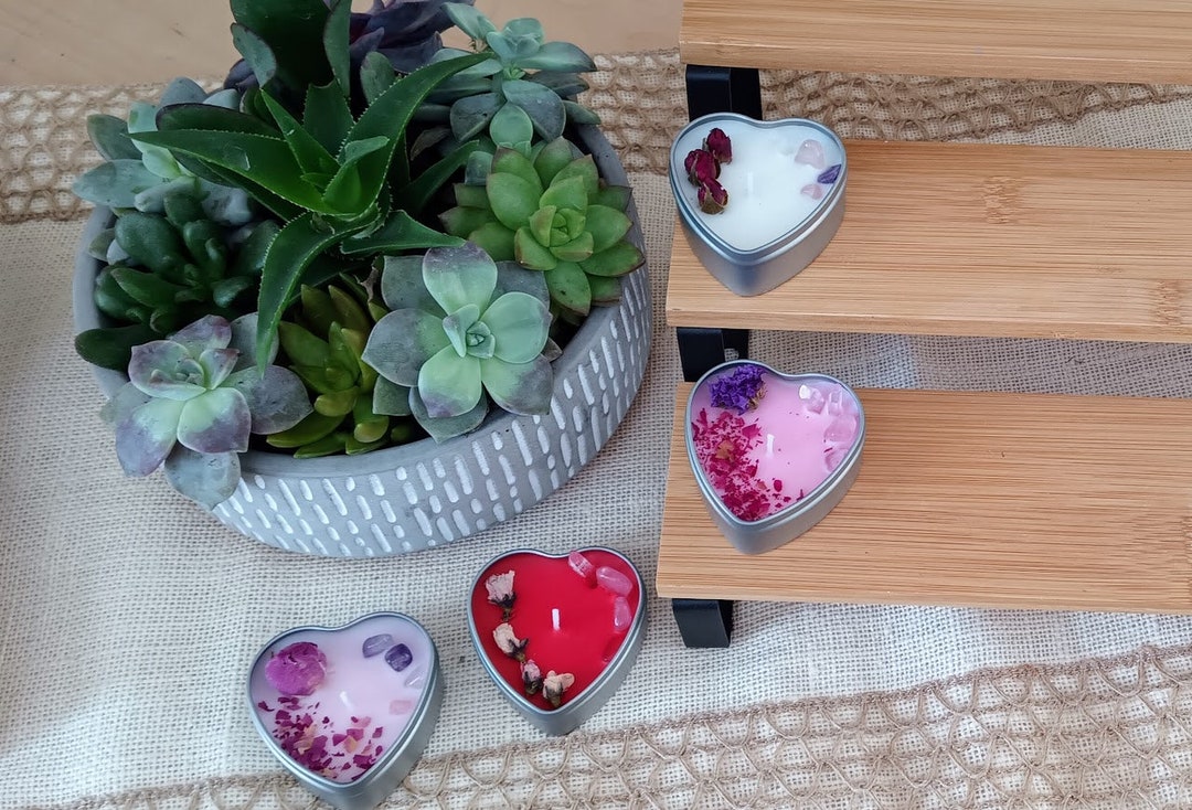 Valentine's Day Candle Gift Set Romantic Gift Date Night Heart Candle ...