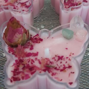 Butterfly Tealight With Crystals & Flowers Scented Candle | Intention ...