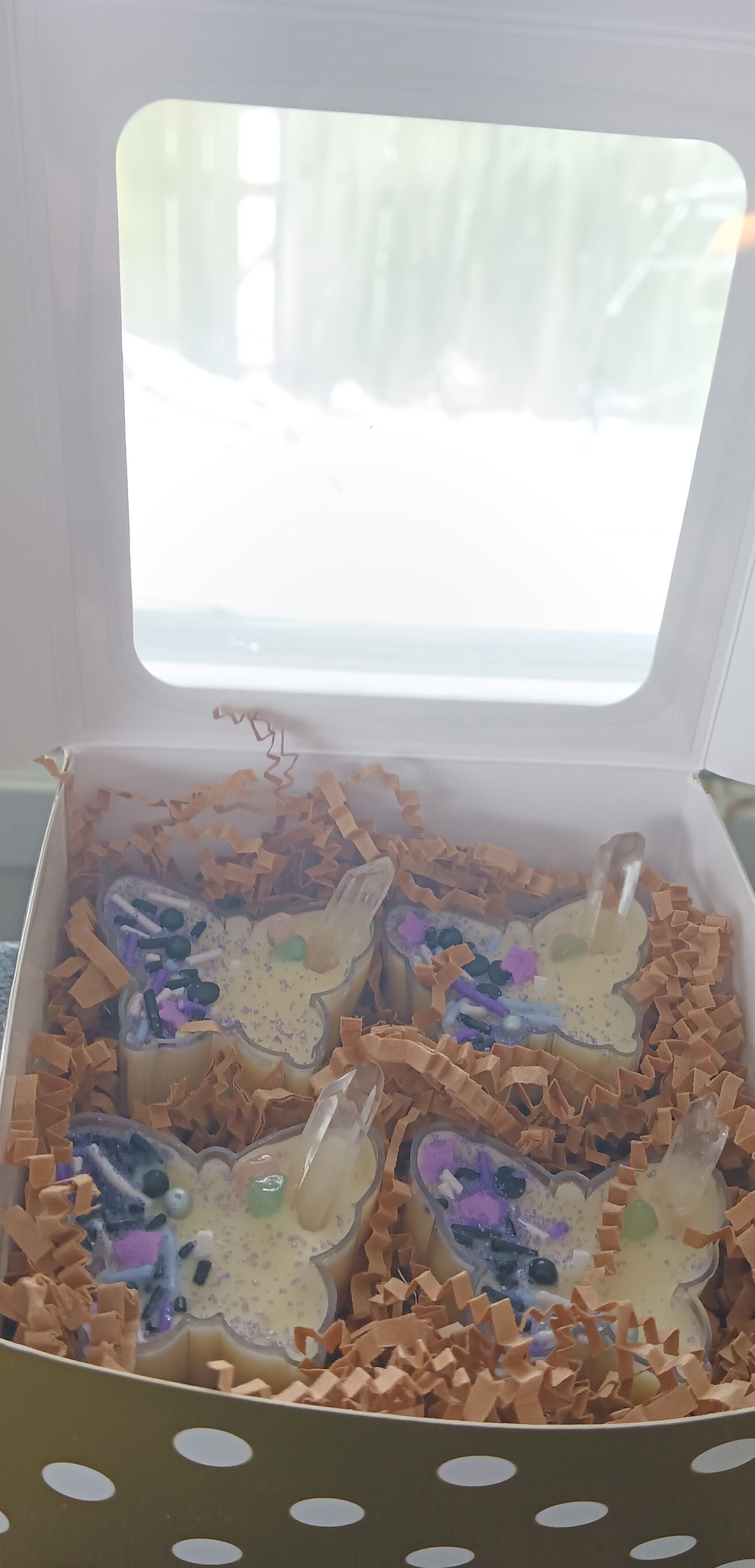 Butterfly Tealight With Crystals & Flowers Scented Candle Intention ...
