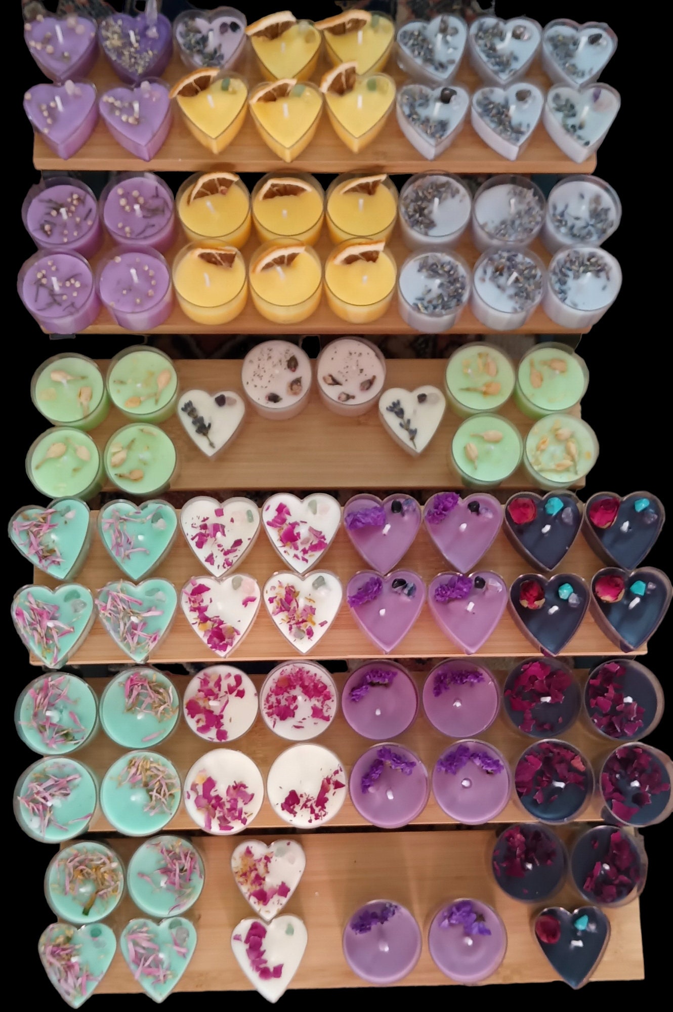 Crystal & Flower Tea Lights scented or Unscented - Etsy