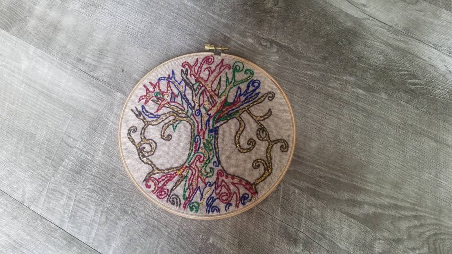 Tree of Life - Gold Metallic Detail - Original Design - Handstitched ...