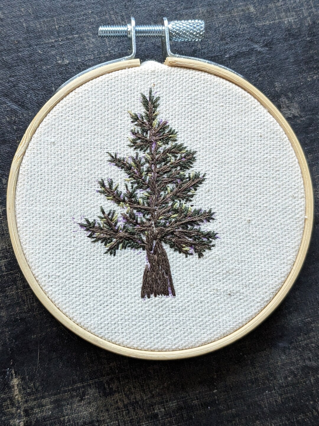 Lone Pine - Miniature Embroidery Hoop Art - 3 Inch - Etsy
