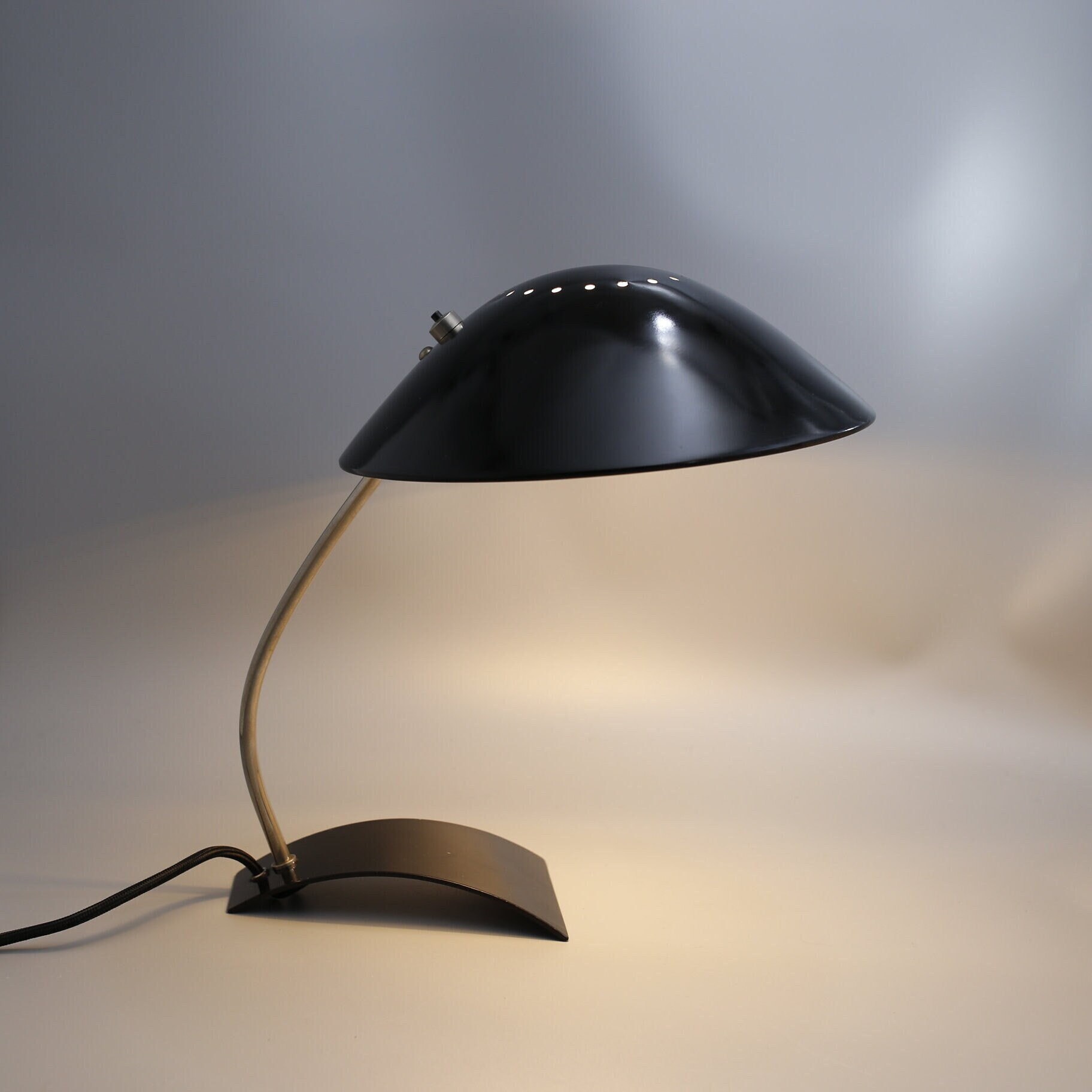 Kaiser Idell Table Lamp, Model: 6840 From the 1950s in Black. Design Christian Dell. Mid-century ...