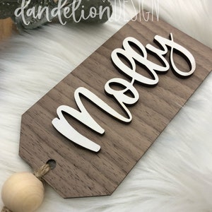Custom Wood Name Tags Stocking Basket Gift - Etsy