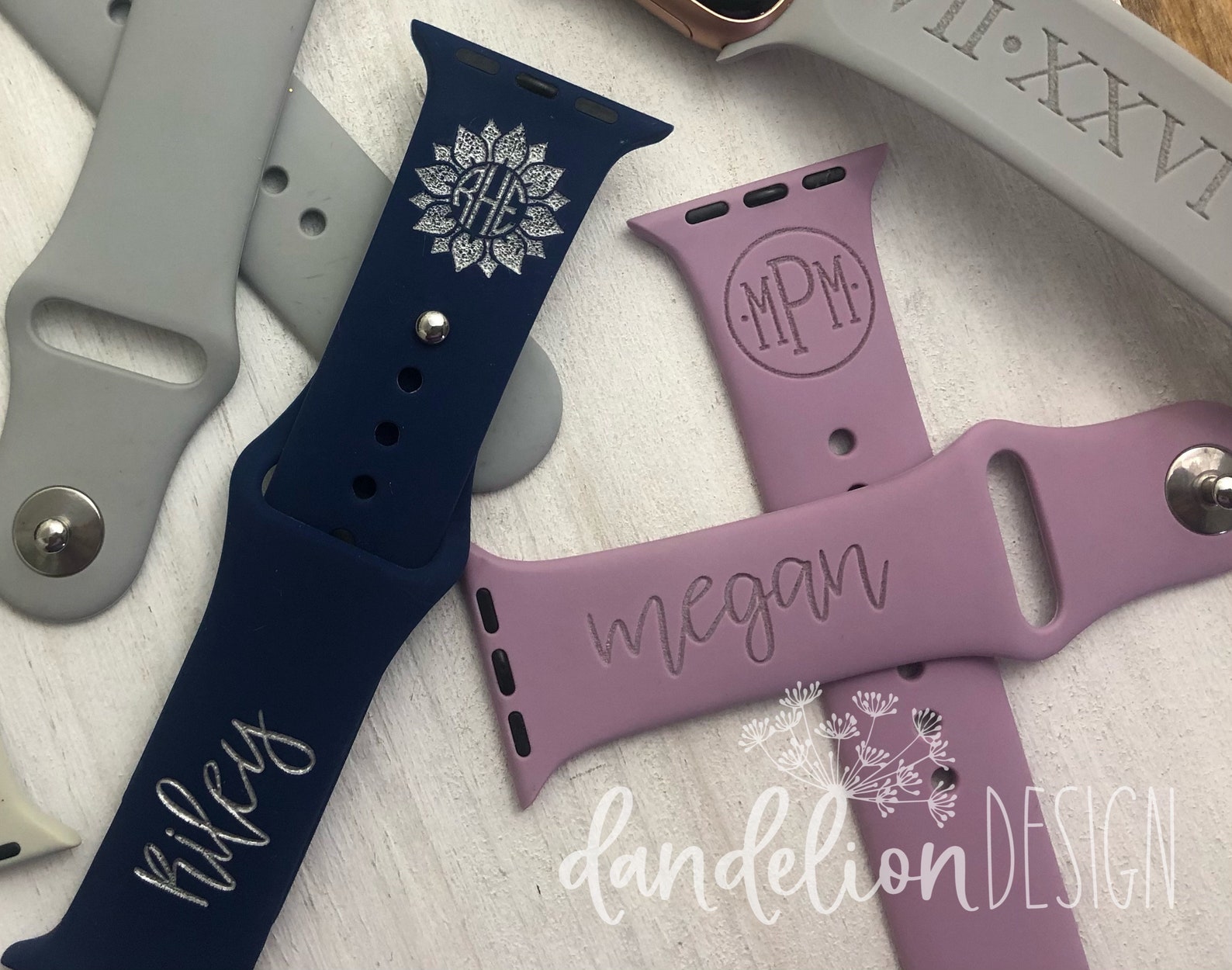Custom Engraved Silicone Watch Band | Etsy