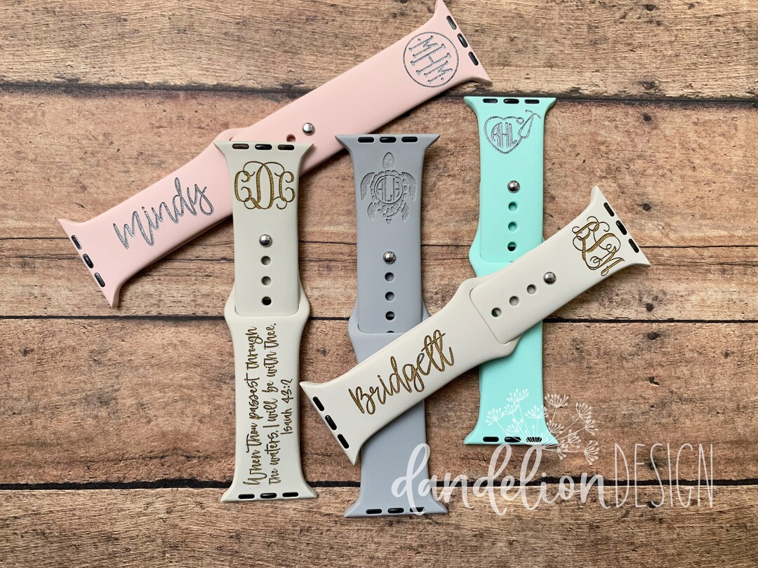 Custom Engraved Silicone Watch Band - Etsy
