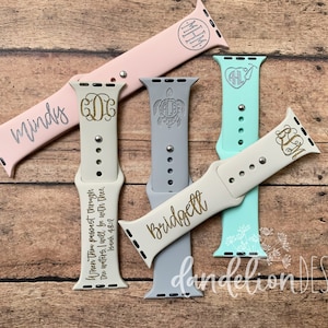 Custom Engraved Silicone Watch Band - Etsy