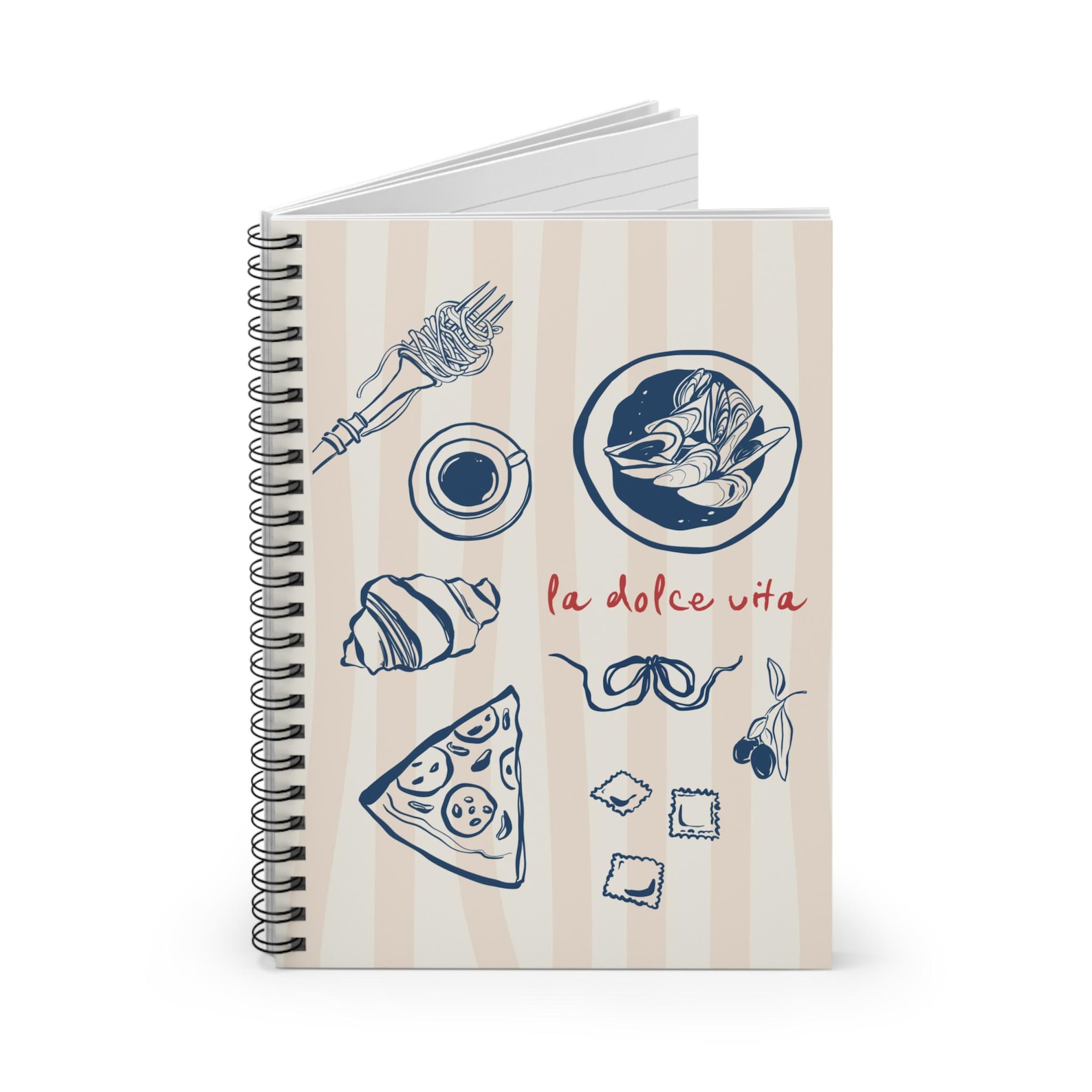 La Dolce Vita Retro Italian Spiral Notebook, Amalfi Coast Ruled Line ...