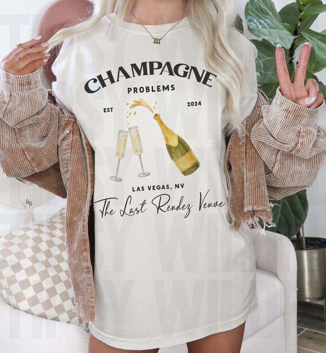 Champagne Problems Shirt, Comfort Colors, Custom Location Bachelorette ...
