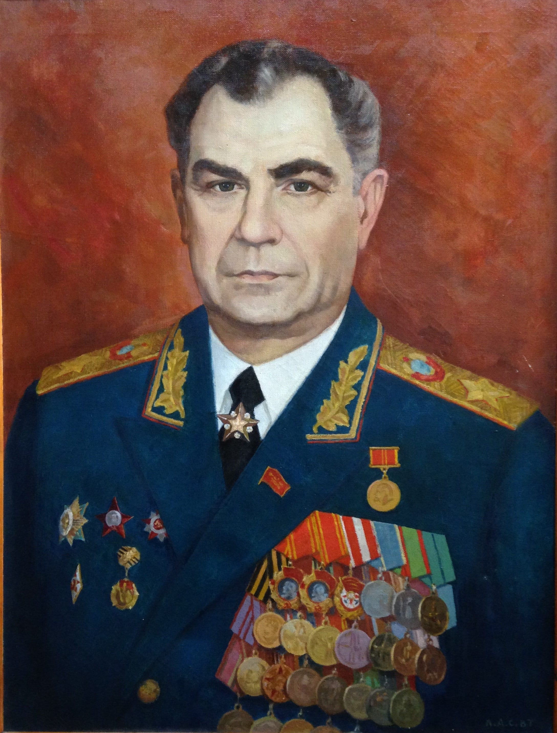 Pintura soviética Retrato del Ministro de Defensa de la | Etsy