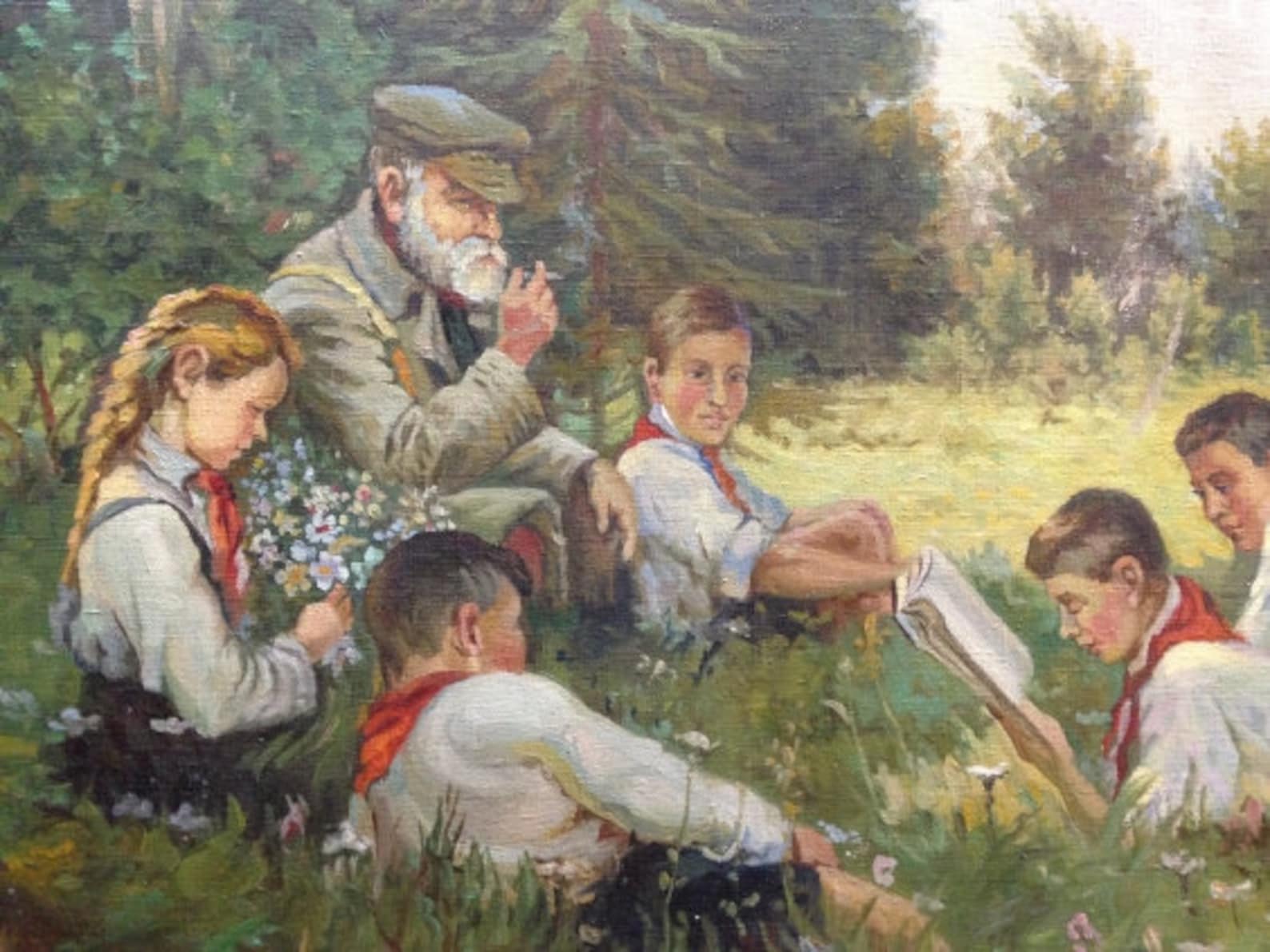 Picture of the USSR soviet Children 1951, the Author of the Artist of ...