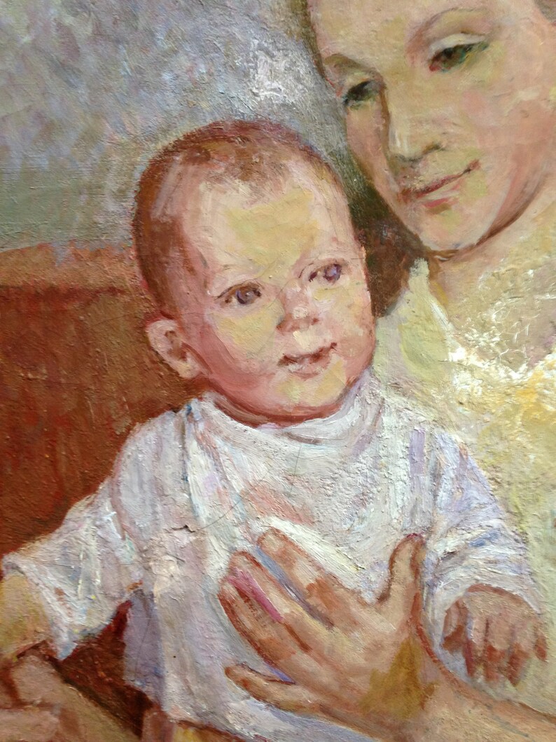 Soviet Painting, the Picture of the USSR "mother and Child" 1963 ...