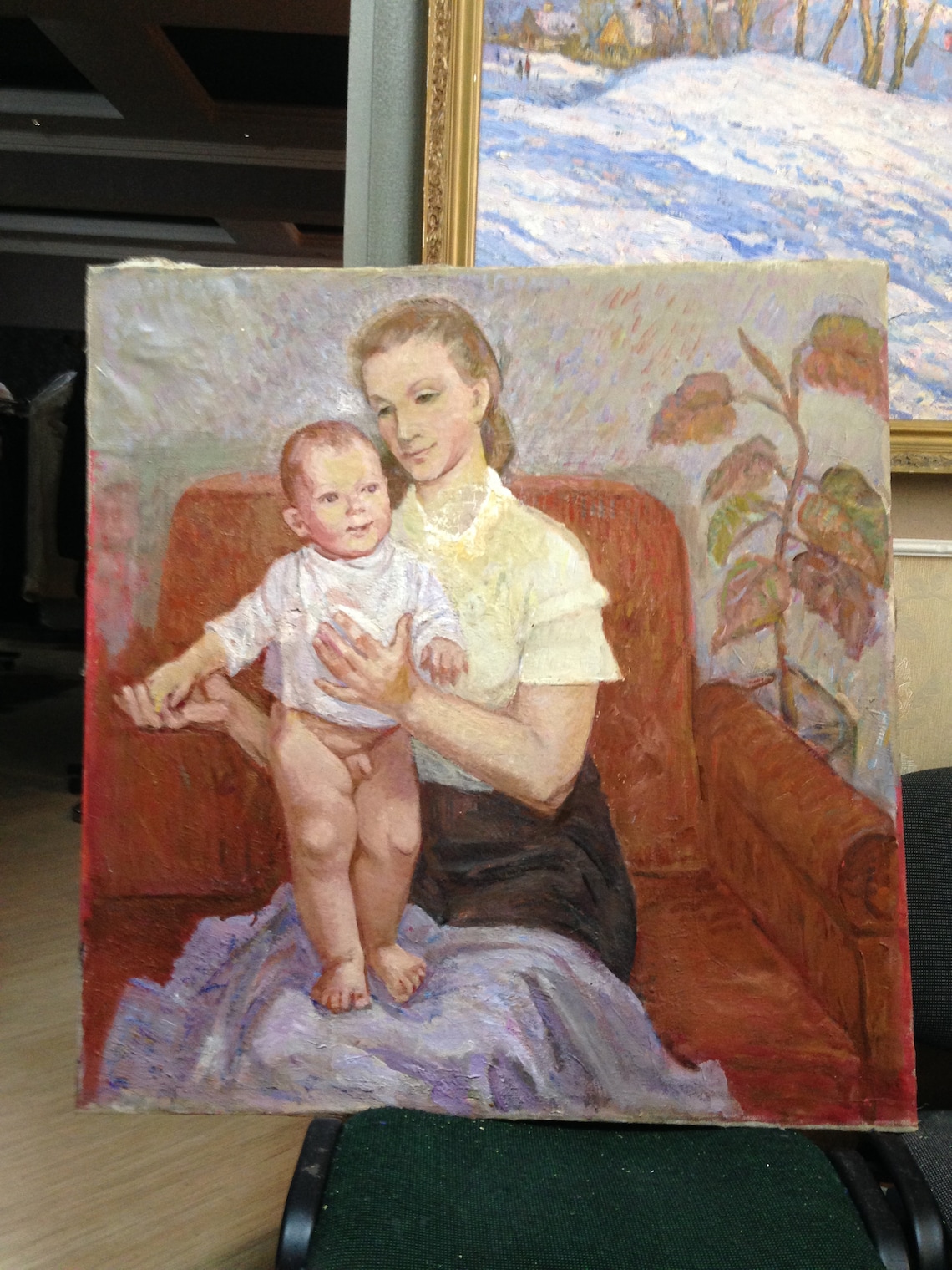 Soviet Painting, the Picture of the USSR "mother and Child" 1963 ...