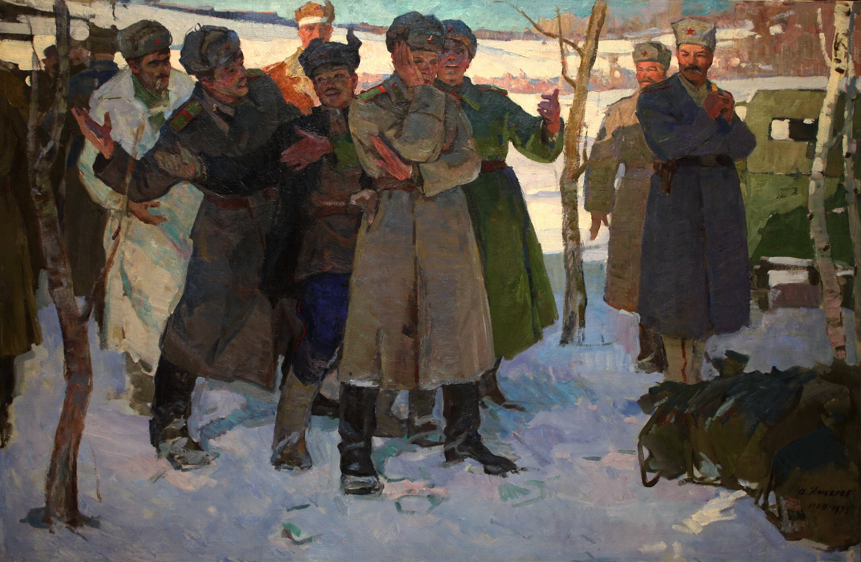 Original Painting by the USSR Artist Kiselev A. P. "soldier's Leisure ...