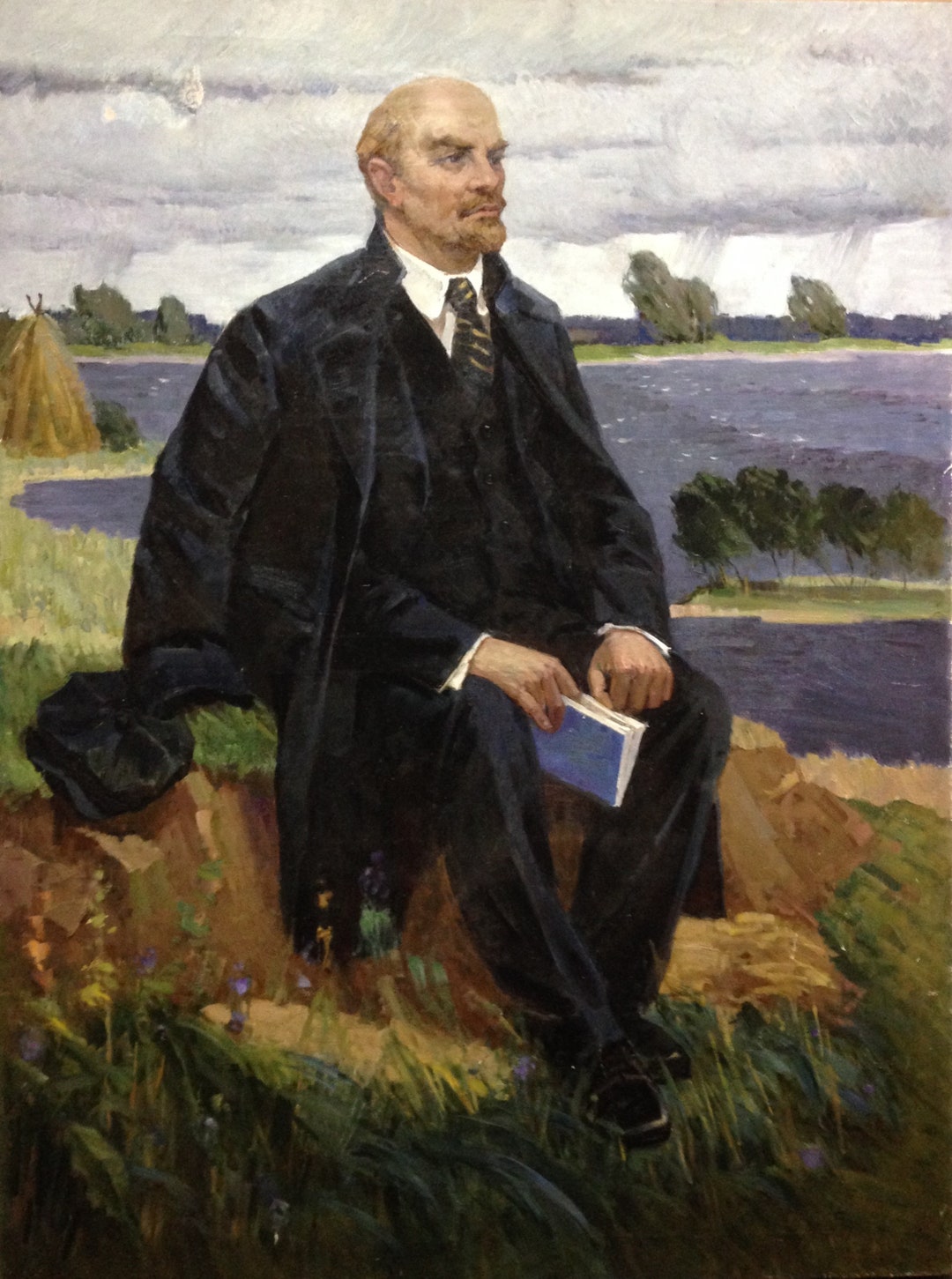 Das Originalbild der UdSSR „Lenin in Razliv“ 1964. Verdienter Künstler ...