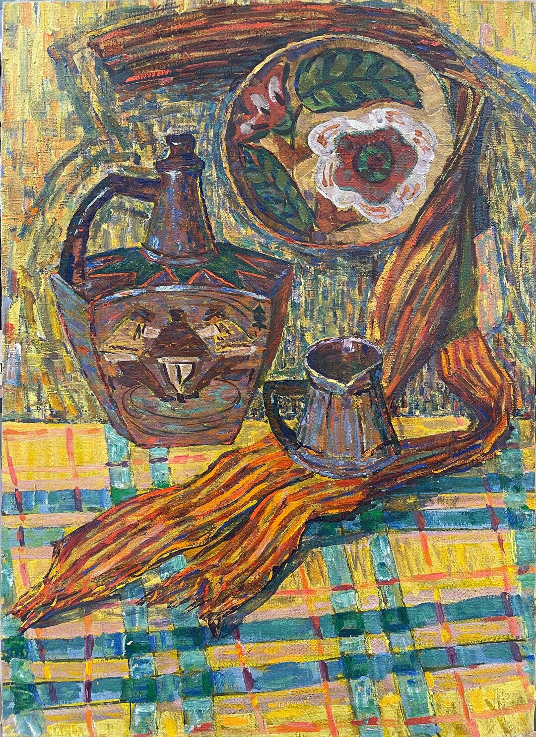 Painting Socialist Realism Still Life "keramika Lcsf" 1978 Art Fund of ...