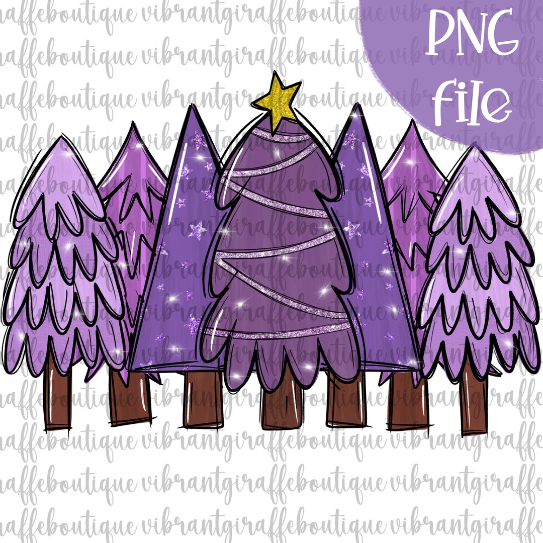 Purple Christmas Trees, Christmas Tree Clipart, Purple Christmas Items ...