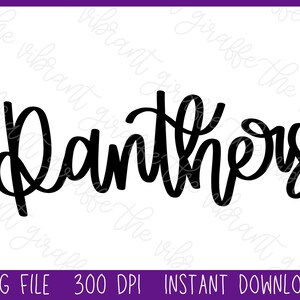 Panthers Mascot Hand Lettered Design PNG SVG, Football, Mascot SVG ...