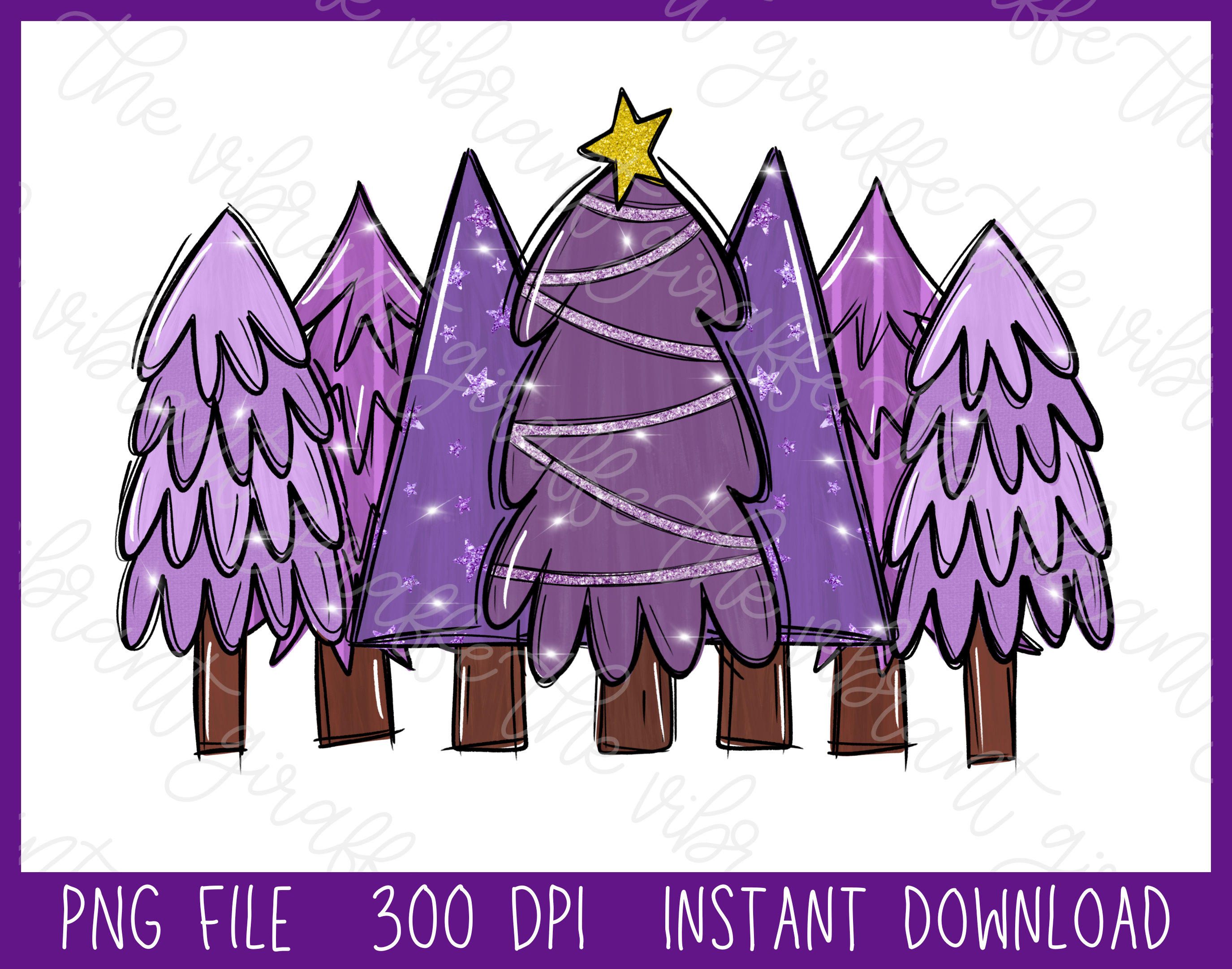 Purple Christmas Trees, Christmas Tree Clipart, Purple Christmas Items ...