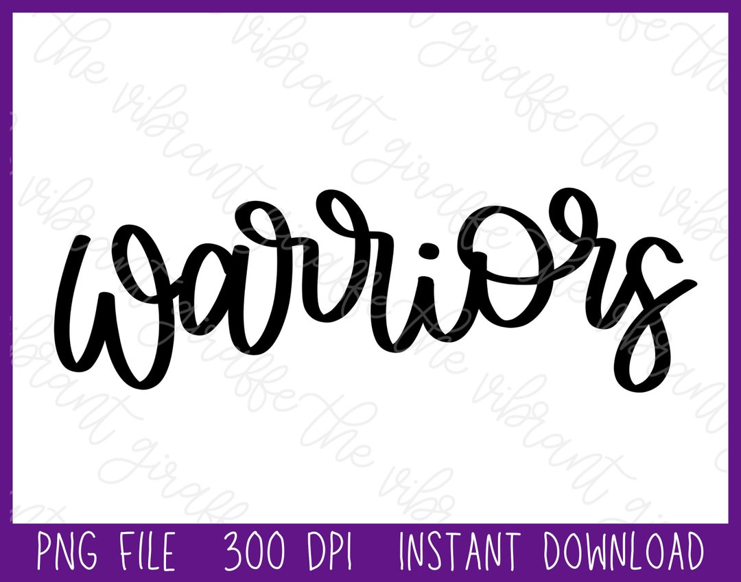 Warriors Mascot Hand Lettered Design PNG SVG, Football, Mascot SVG ...