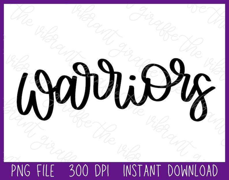 Warriors Mascot Hand Lettered Design PNG SVG, Football, Mascot SVG ...