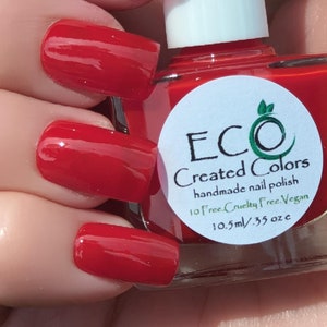 Cherry Apple Red: Red Nail Polish, Bright Red Polish, Summer Nail ...