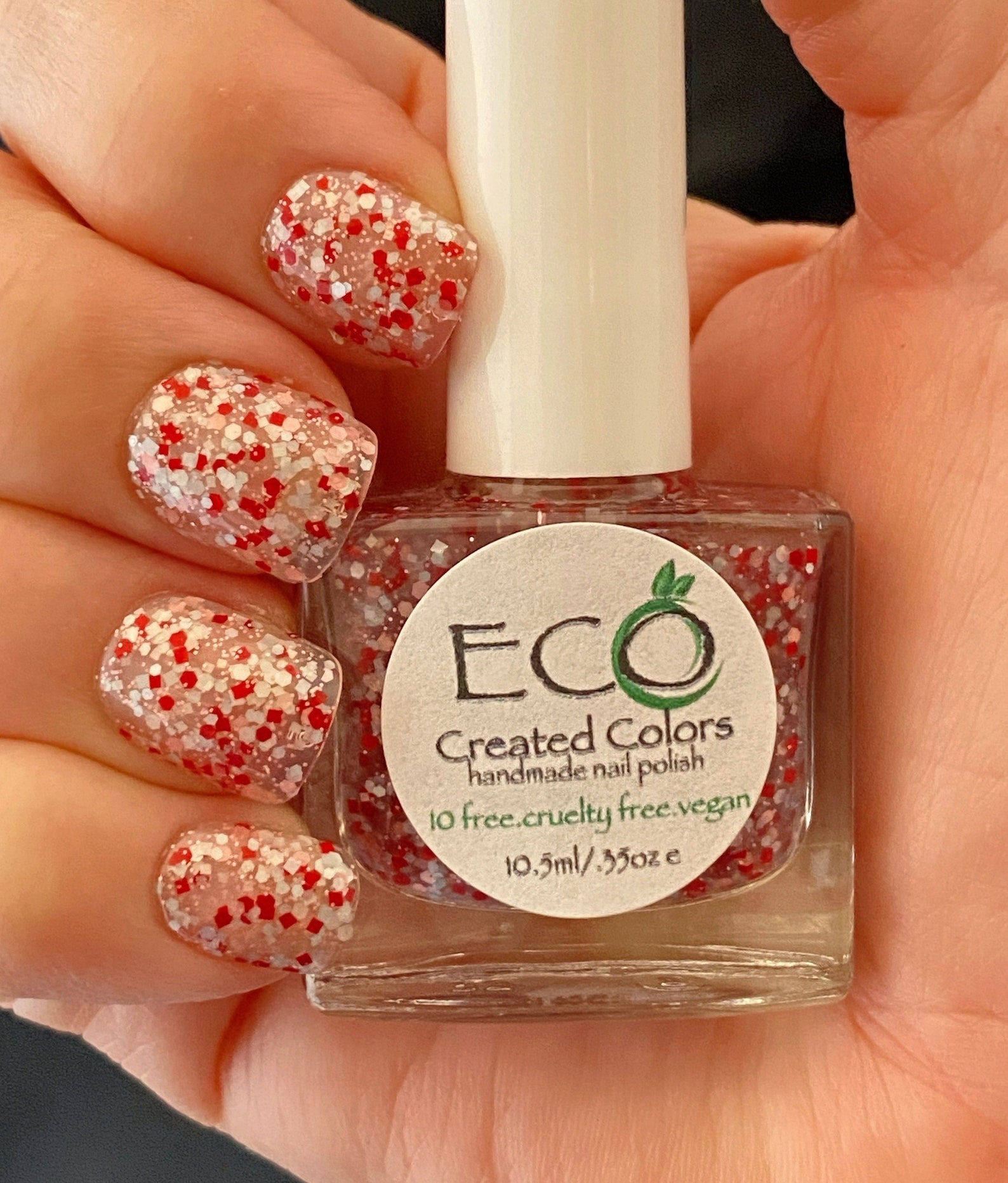 Red Glitter Nail Polish Speckle Red Holographic Polish: - Etsy