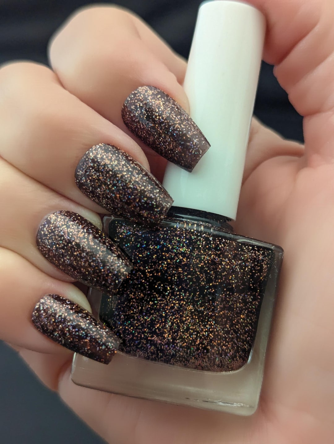 Cabernet Sparkle- Red Glitter Nail Polish, Black Polish, Holographic Nail Polish, Holiday Nails ...