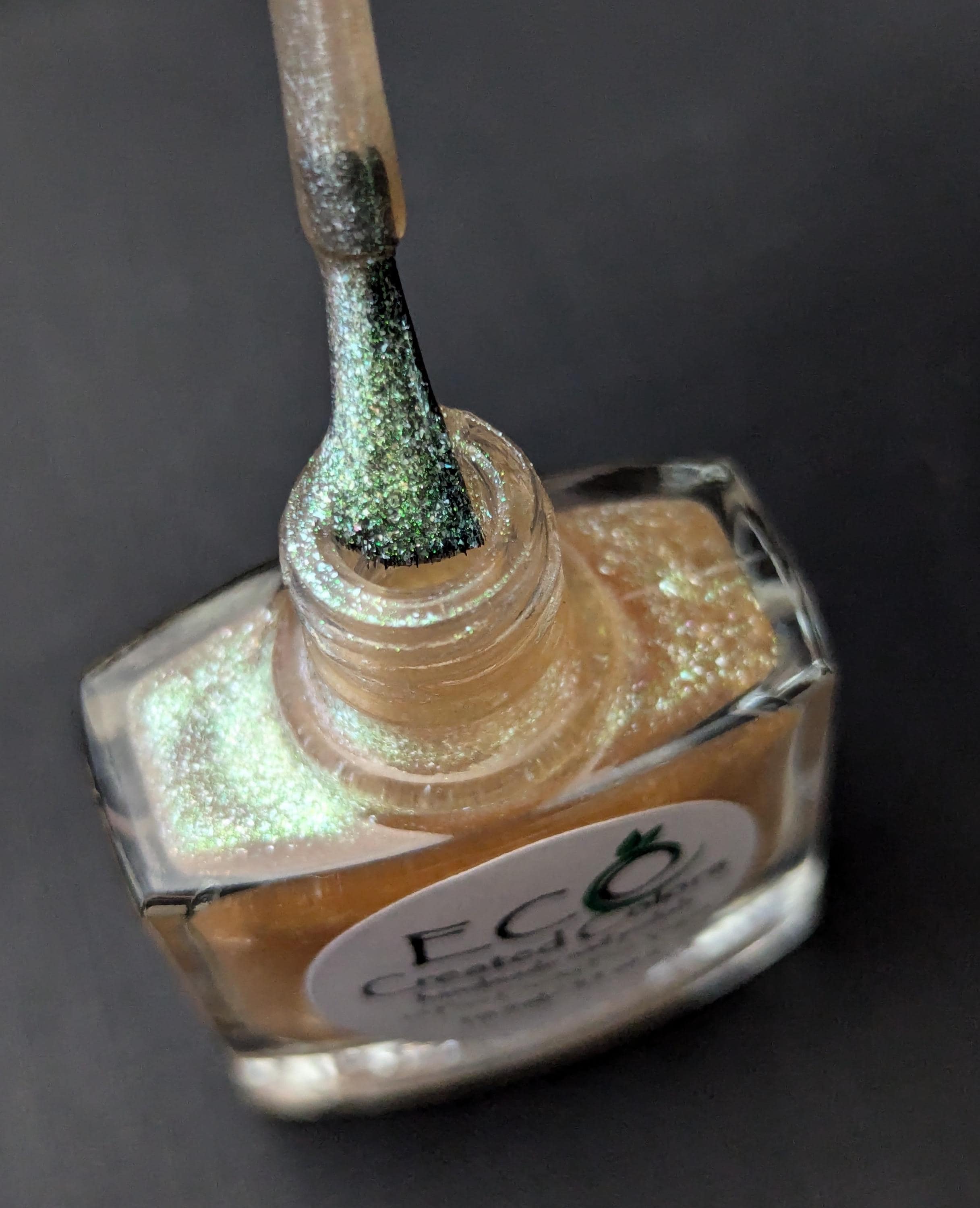 Gold Glitter Nail Polish – Shimmering Mint Holiday Nails - Etsy