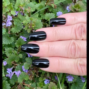 Total Eclipse - Black Nail Polish, Black Nails, Nail Art, Goth Nail ...