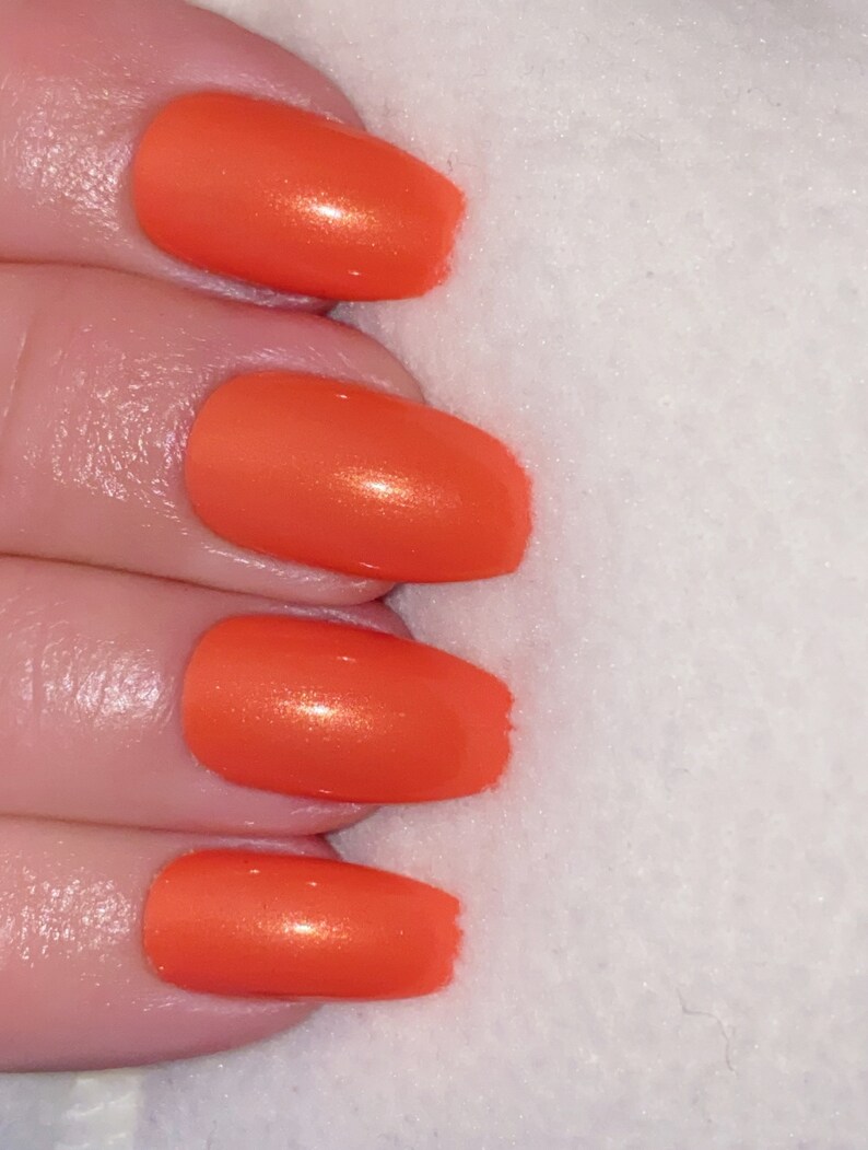 Orange Shimmer Nail Polish Orange With Gold Shimmer : Orange - Etsy