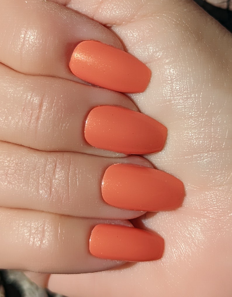 Orange Shimmer Nail Polish Orange With Gold Shimmer : Orange - Etsy