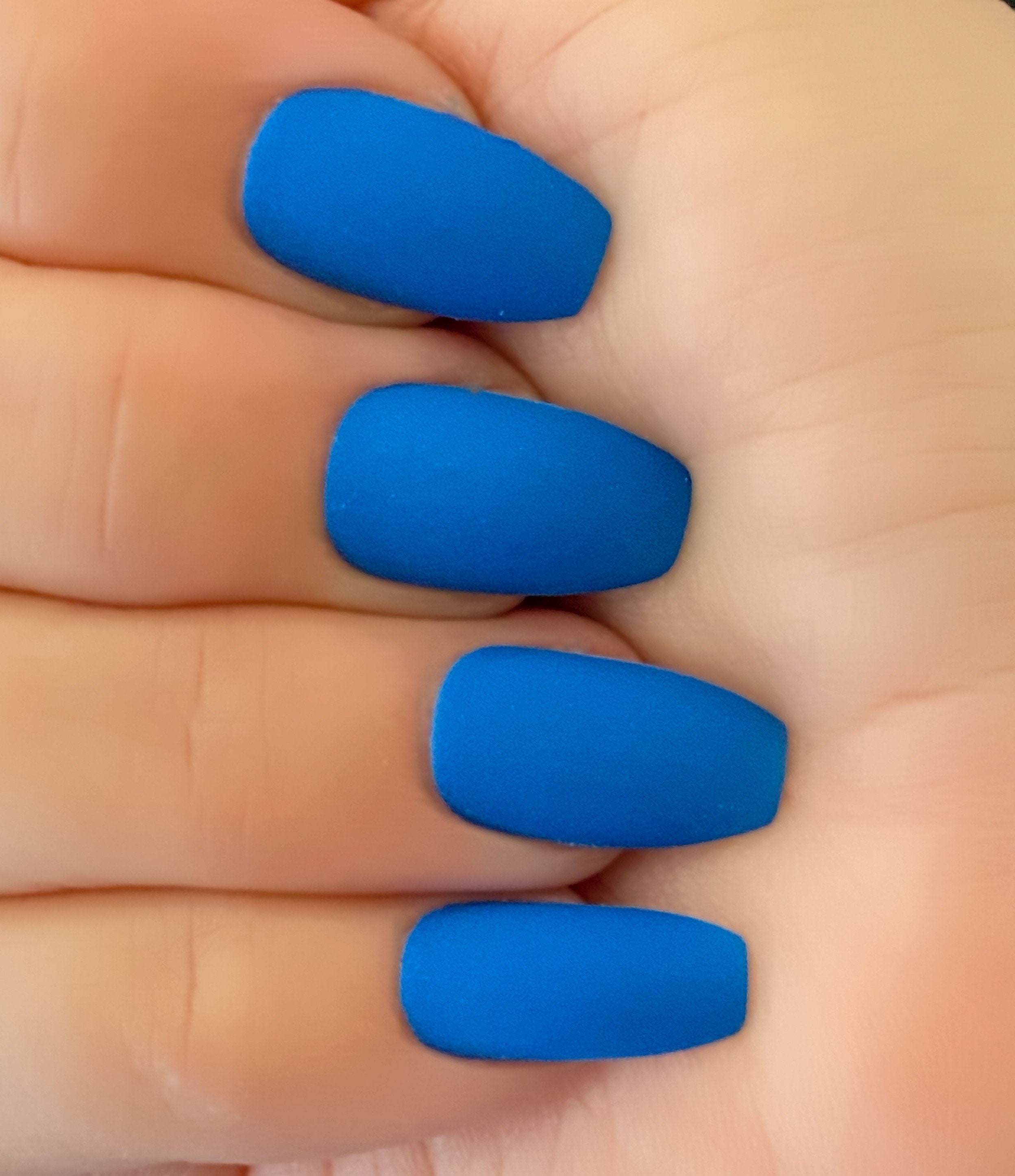 Matte Blue Nail Polish Blue Polish Matte Cream Nail Polish : | Etsy