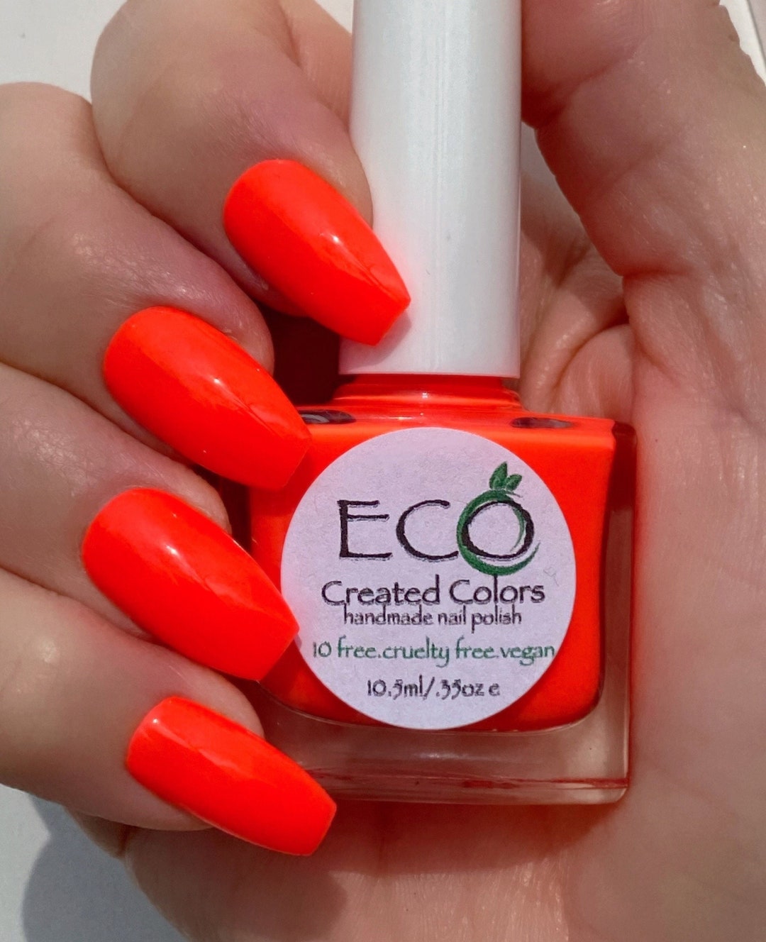 Neon Pink Orange Nail Polish