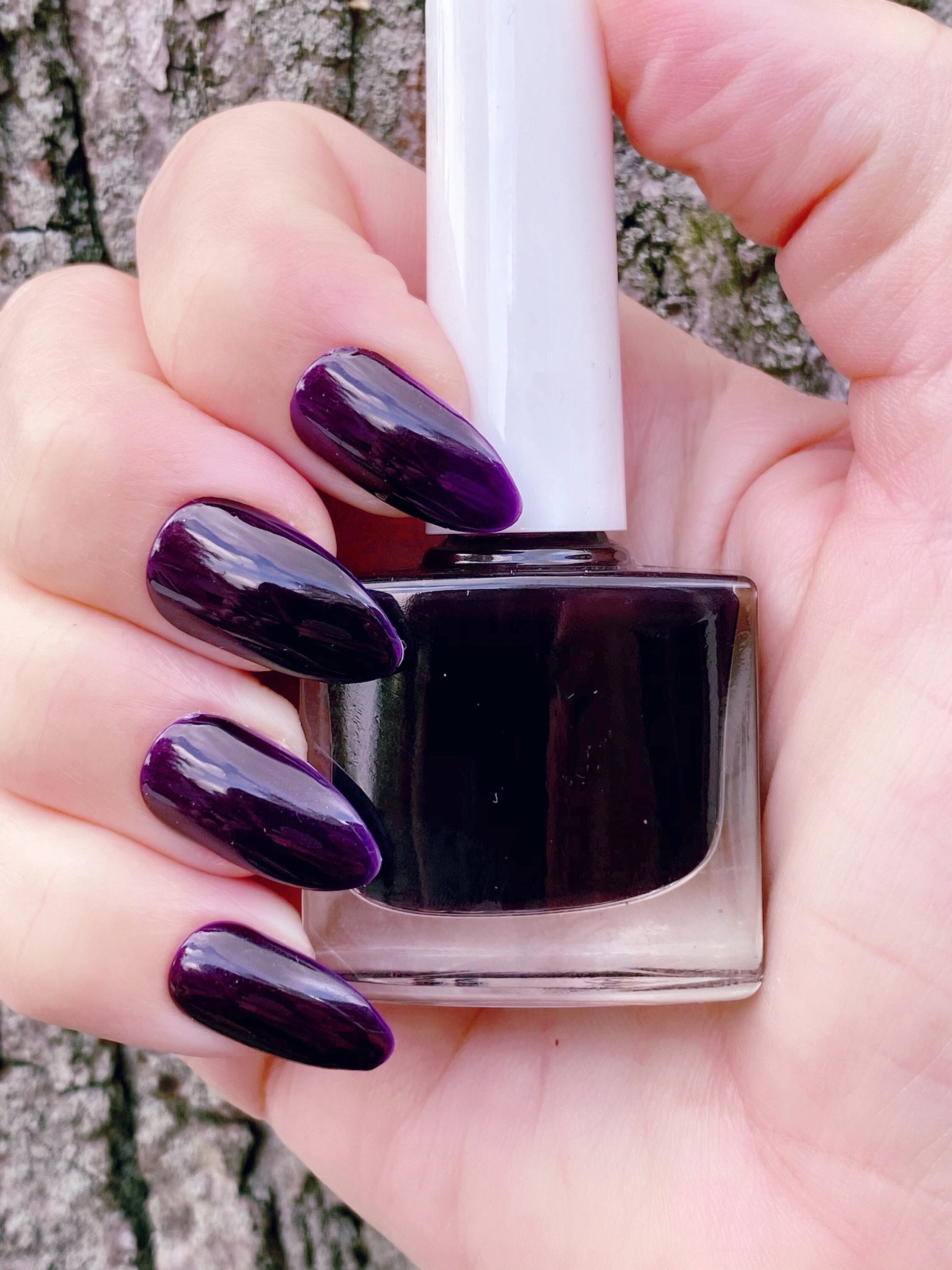 Dark Purple Nail Polish Black/Burgundy Polish New : | Etsy
