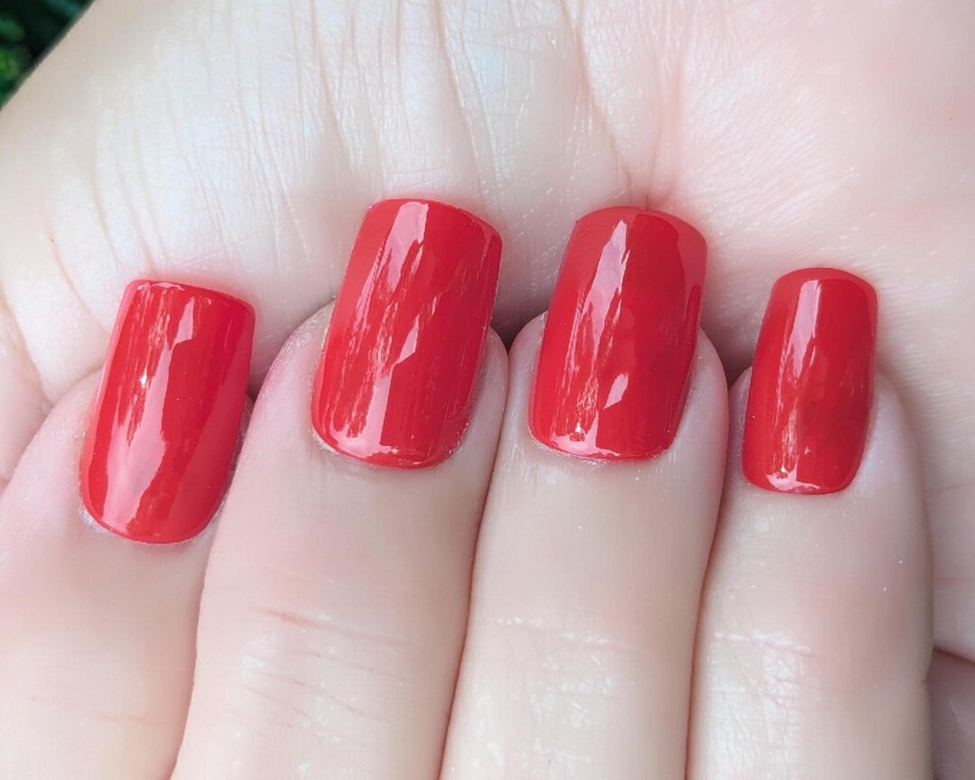 Cherry Apple Red: Red Nail Polish, Bright Red Polish, Summer Nail ...