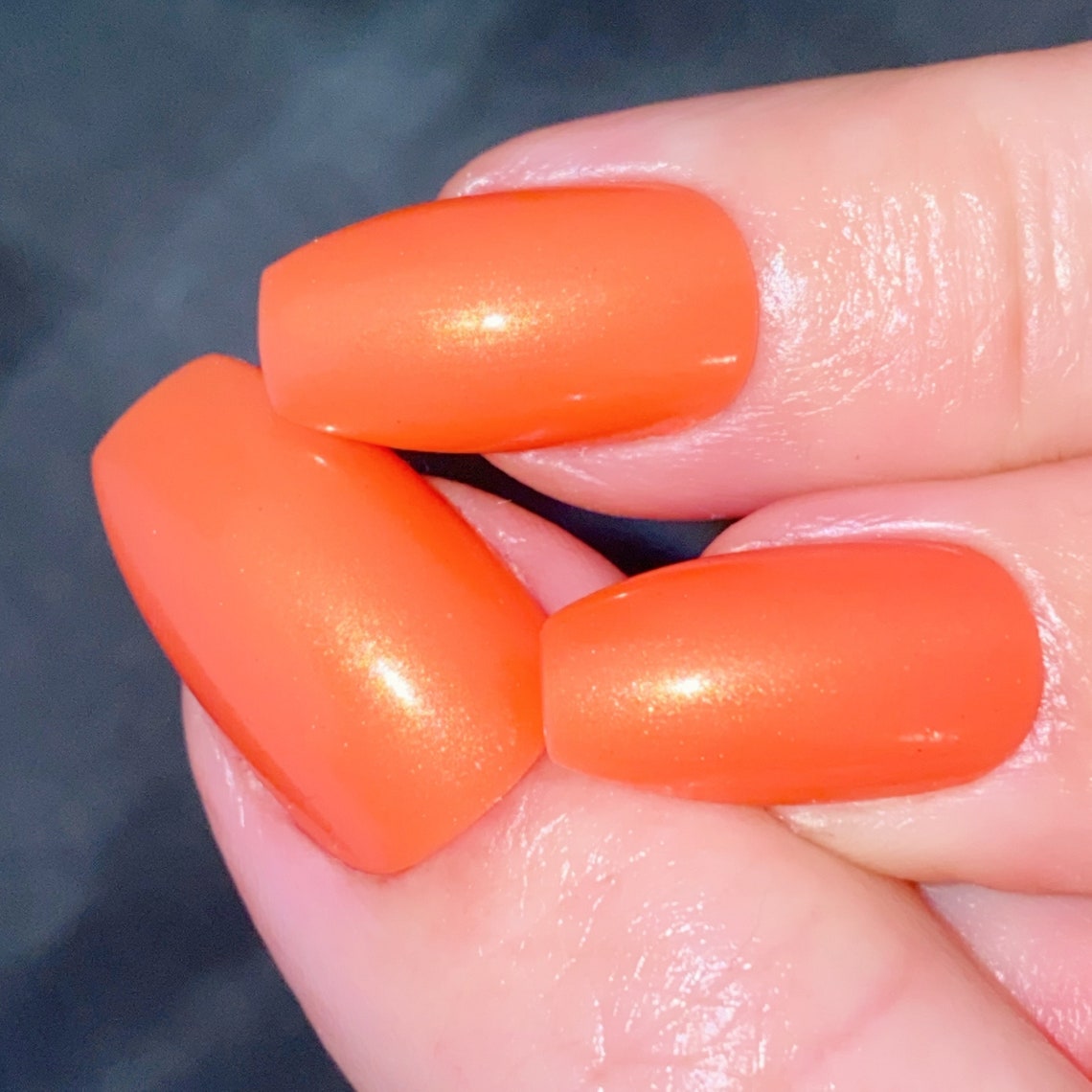 Orange Shimmer Nail Polish Orange With Gold Shimmer : Orange - Etsy
