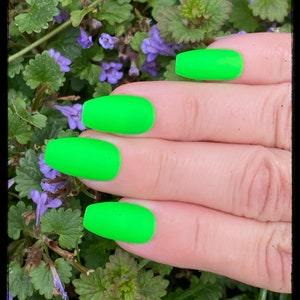 Riddler - Matte Nail Polish, Green Matte Polish, Neon Green Polish ...