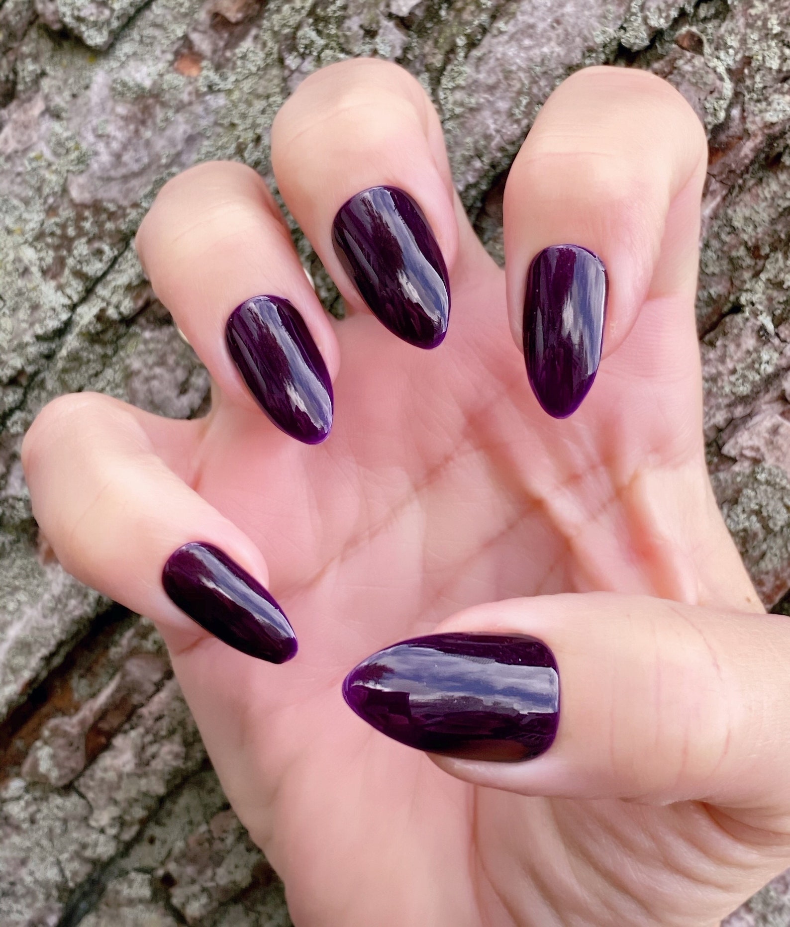 Dark Purple Nail Polish Black/Burgundy Polish New : | Etsy