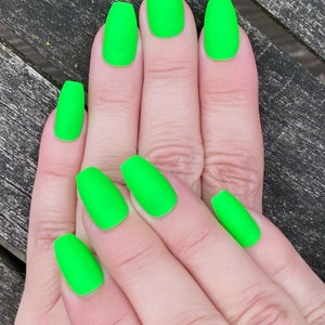 Riddler - Matte Nail Polish, Green Matte Polish, Neon Green Polish ...