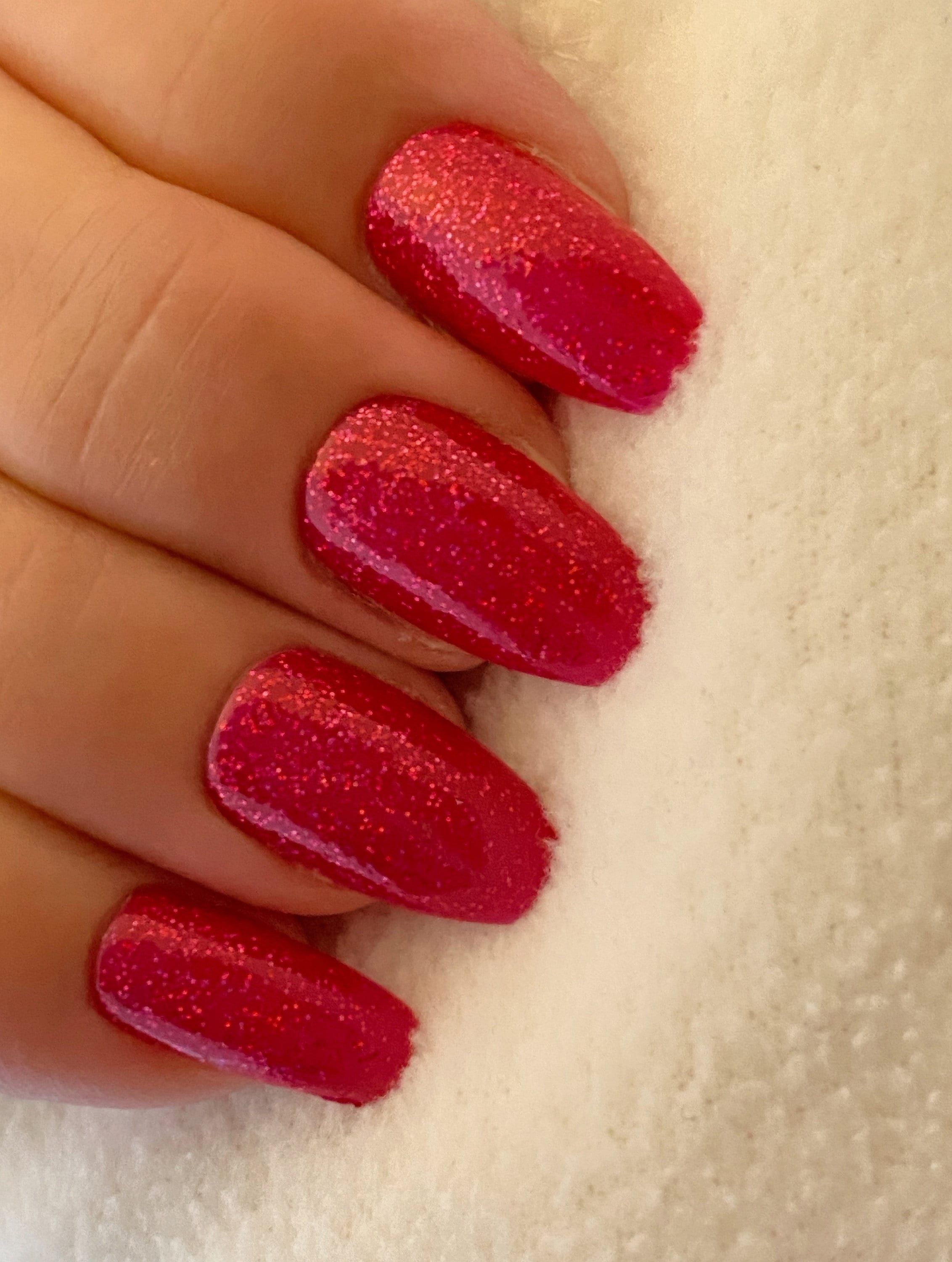 Red/Pink Glitter Nail Polish Sparkle Polish Holiday Polish: | Etsy