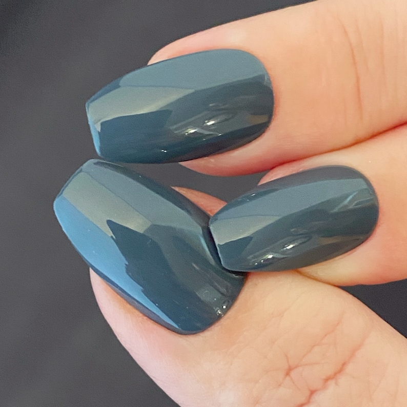 WINTERTIDE Blue Gray Nail Polish Creamy Blue Polish New | Etsy