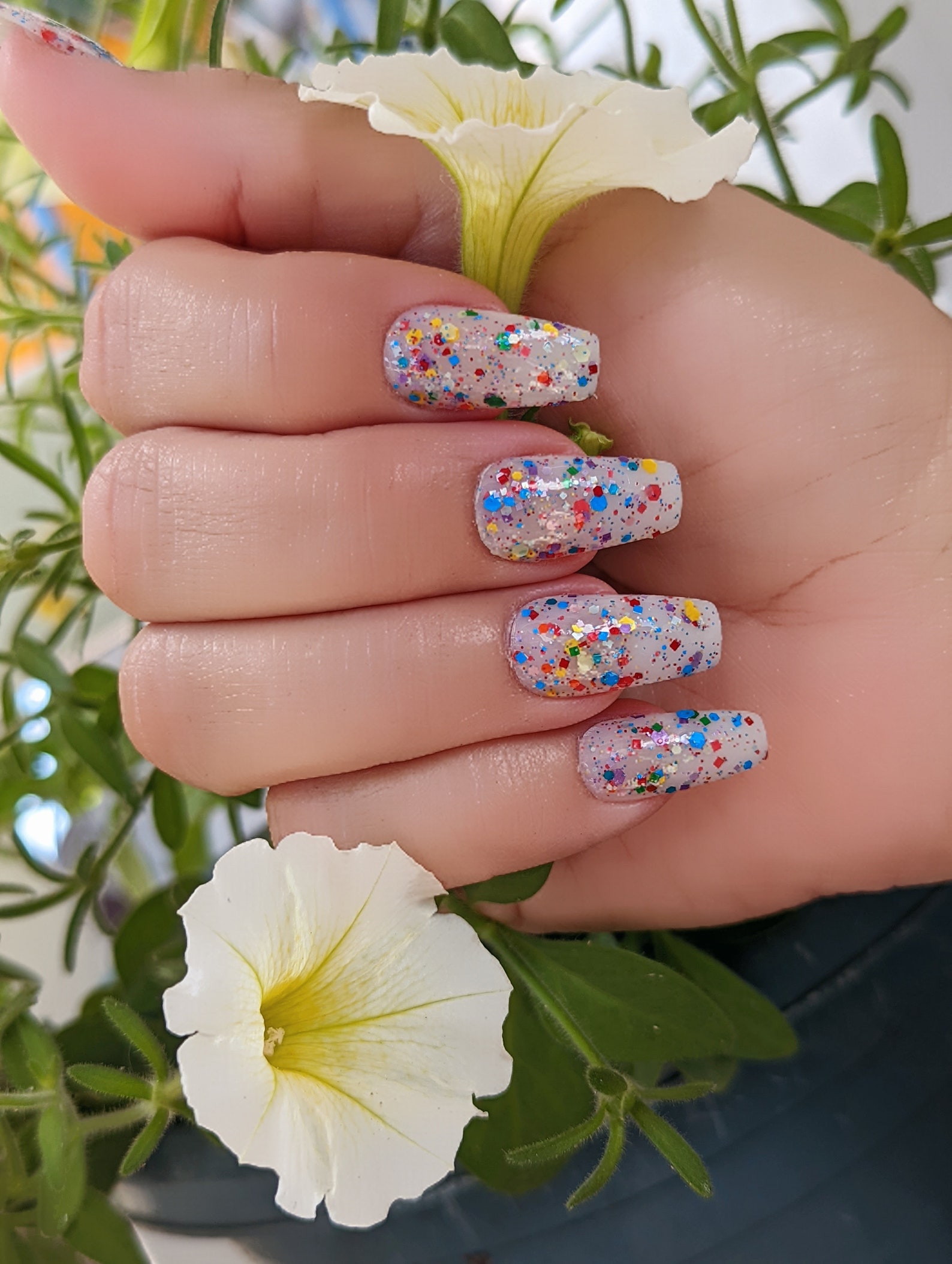 Blue Red Yellow Green Glitter Nail Polish Flackie Multi Color - Etsy