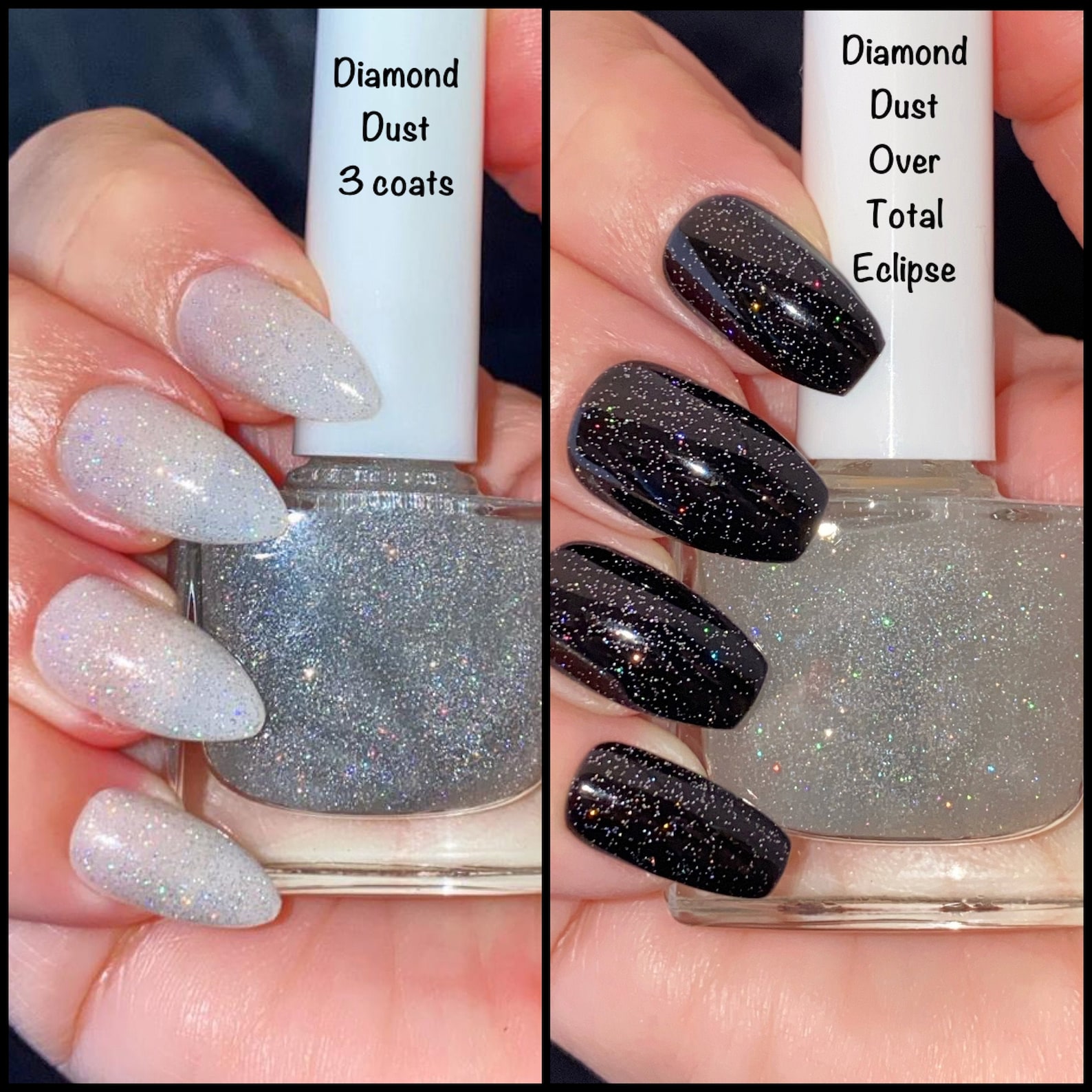 Diamond Dust - Silver Holographic Nail Polish, Glitter Polish, Holiday ...